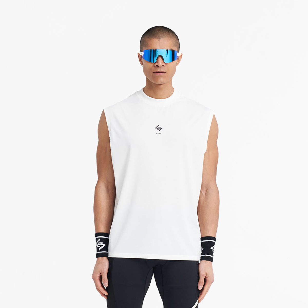 White Oversized Gym Tank | 247 | REPRESENT