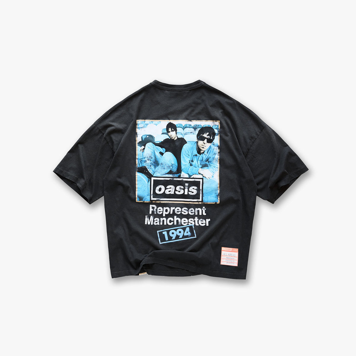 Represent X Oasis Maine Road T-Shirt | Stained Black | REPRESENT