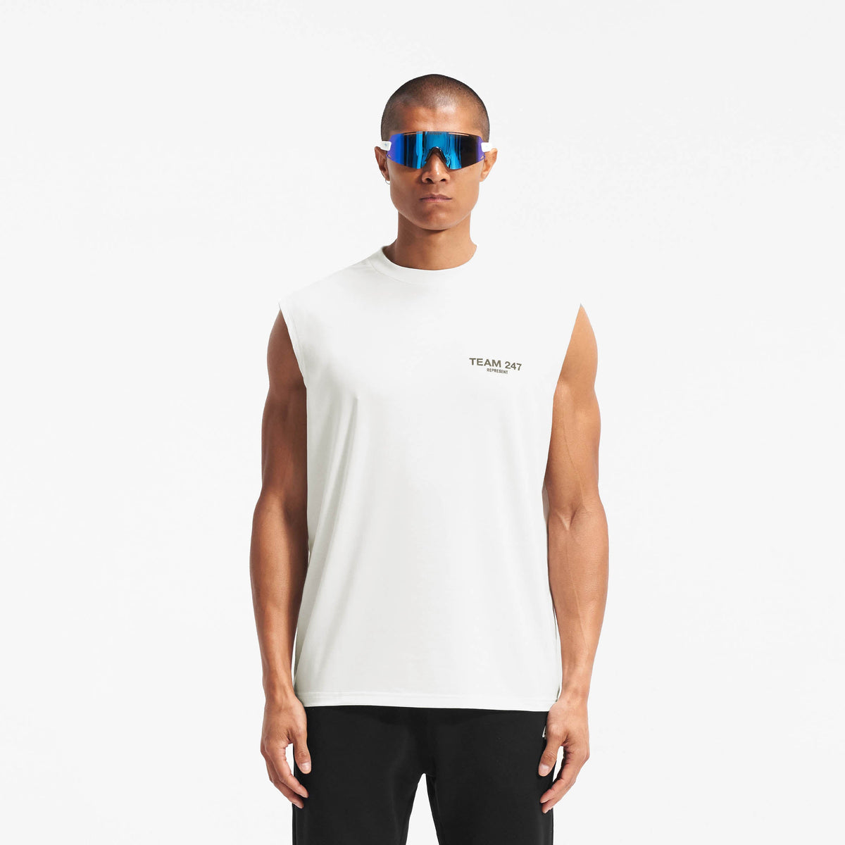 Team 247 Oversized Tank - Flat White | REPRESENT