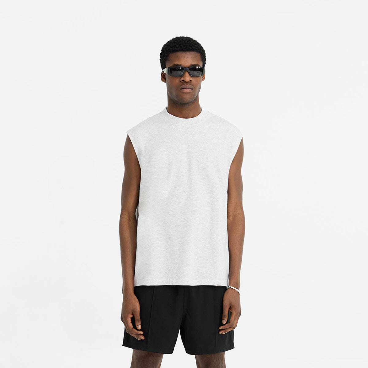 Initial Boxy Tank - Ice Grey Marl | REPRESENT