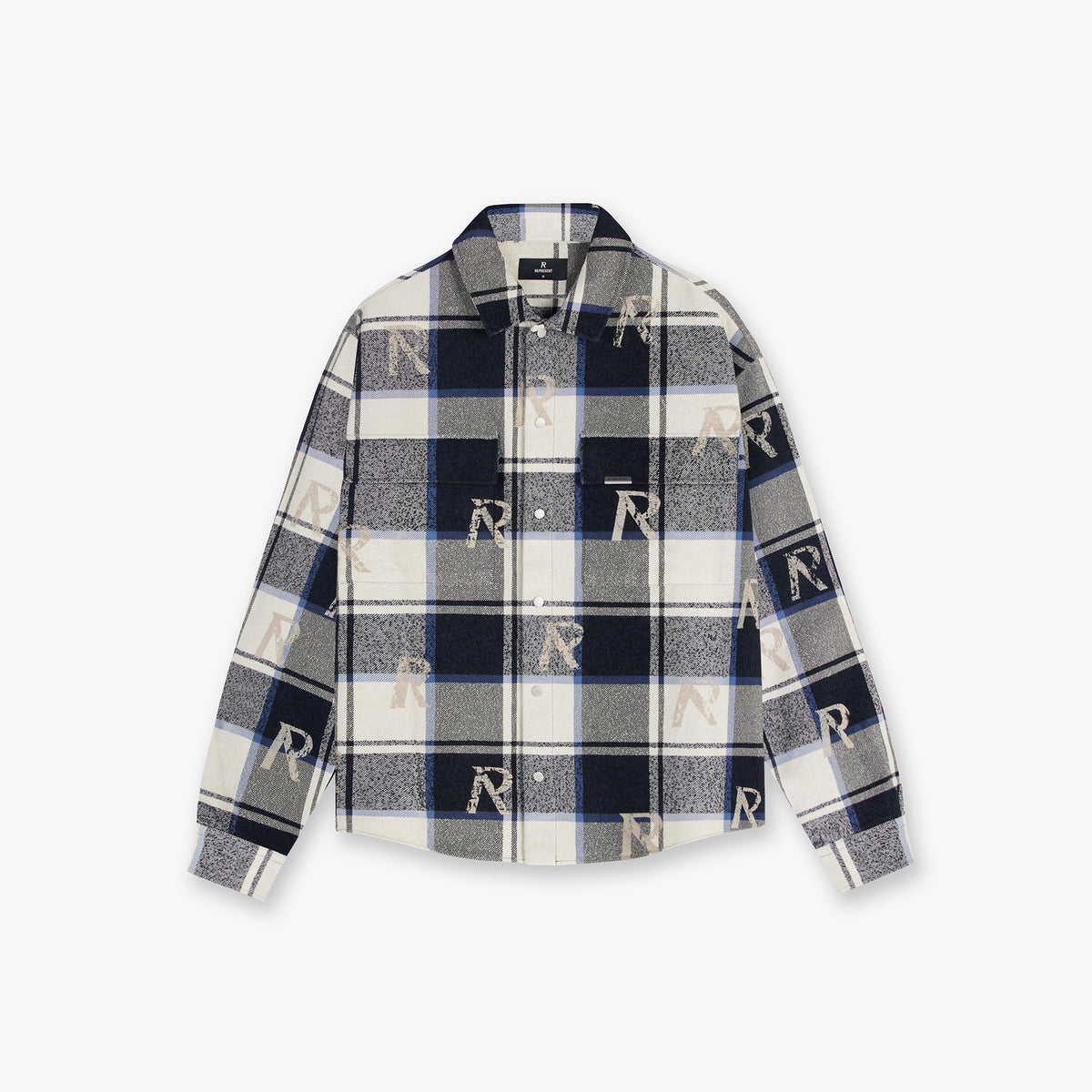 All Over Initial Flannel Shirt | Blue Check | REPRESENT