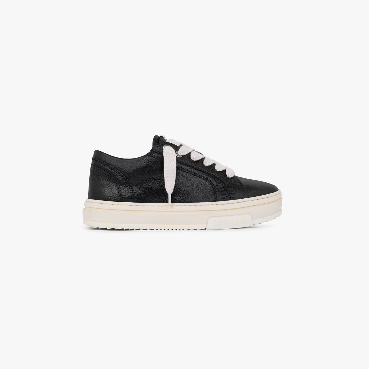 Black Tumbled Leather Sneakers | HTN | REPRESENT