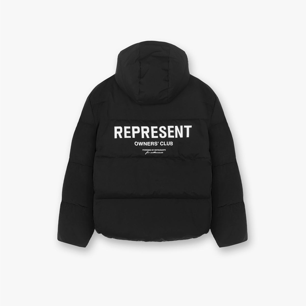 Black Hooded Puffer Jacket | REPRESENT