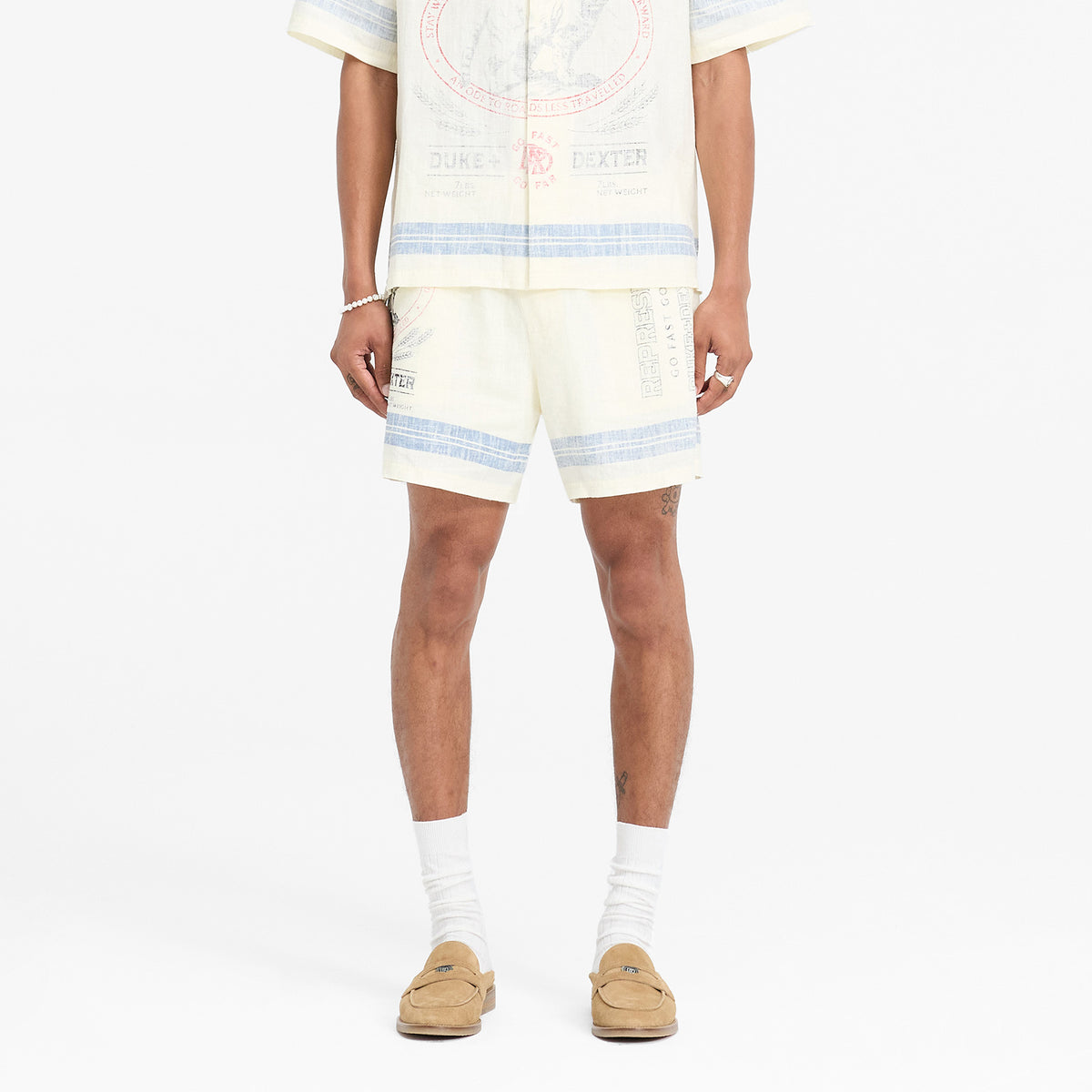 Represent X Duke + Dexter Mountain Lion Short - Ecru | REPRESENT CLO