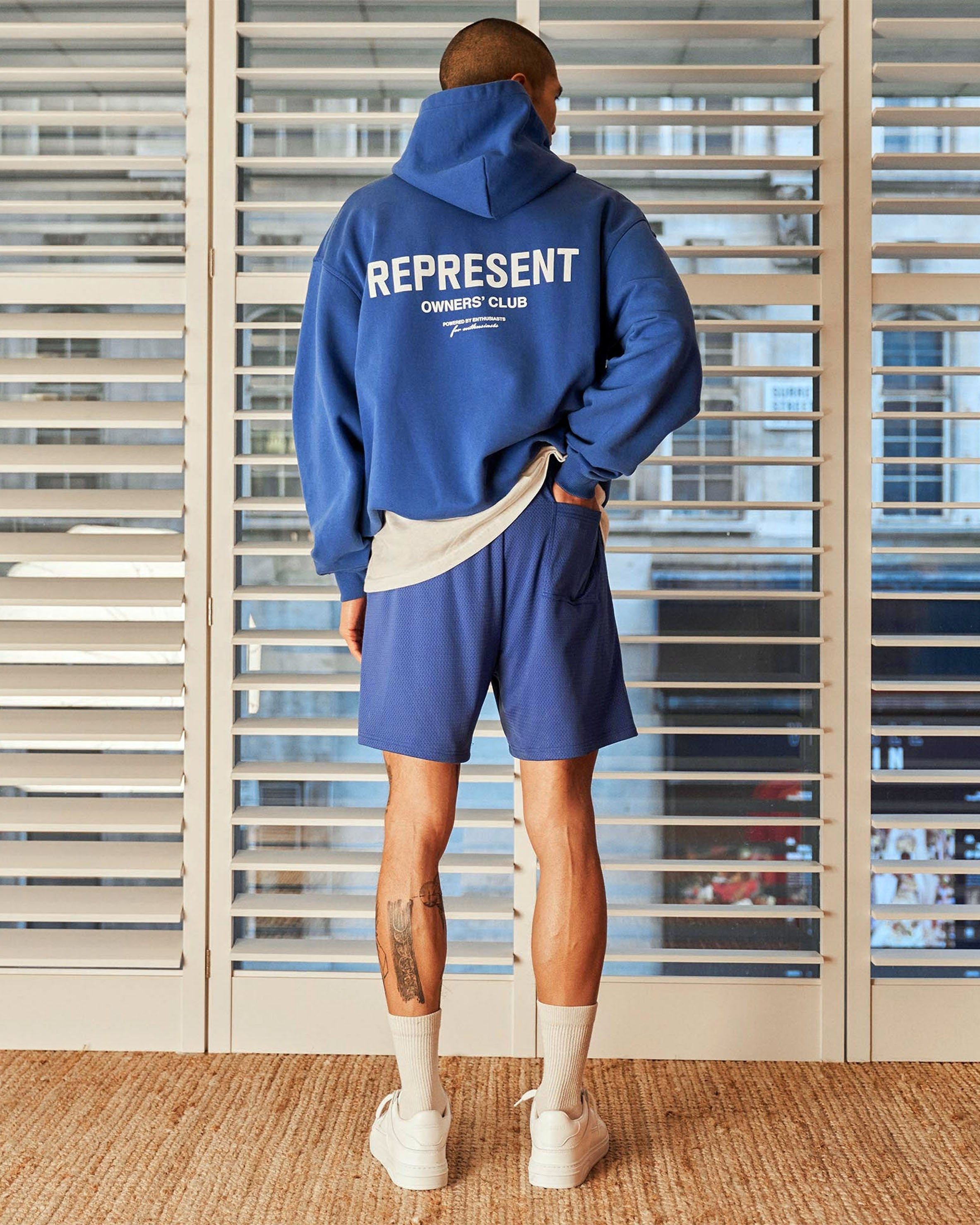 Cobalt Blue Mesh Shorts | Owners Club | REPRESENT CLO
